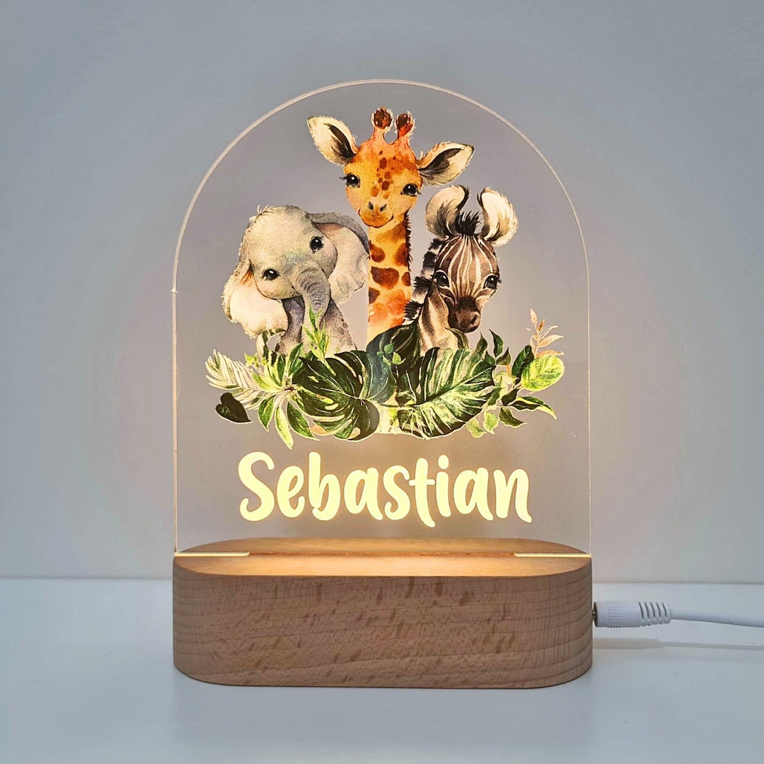 Personalised Night Light Baby Gift -custom Name Nursery Night Light ...