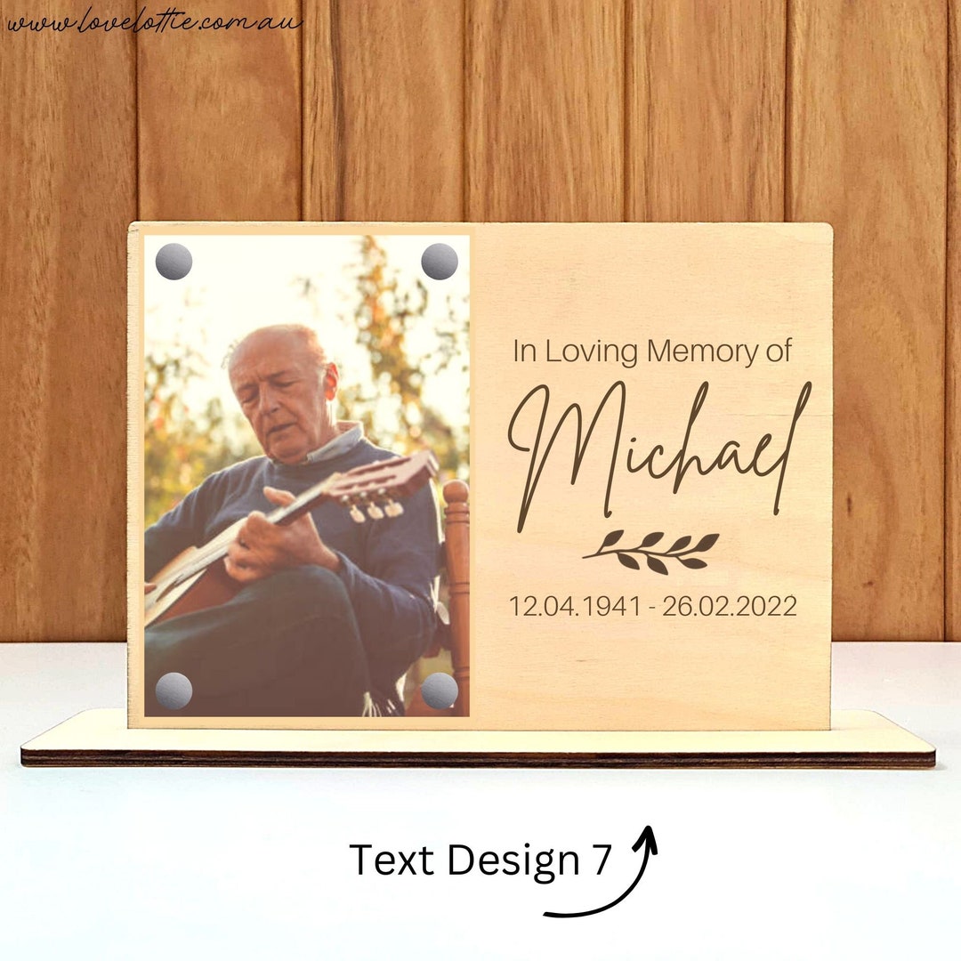 Custom Memorial Gift Photo Frame, Remembrance Gift for Loss, Wood ...