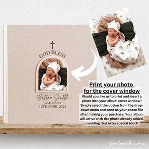 Baptism Photo Album, Personalised Photo Album, Baby Gift, Christening ...