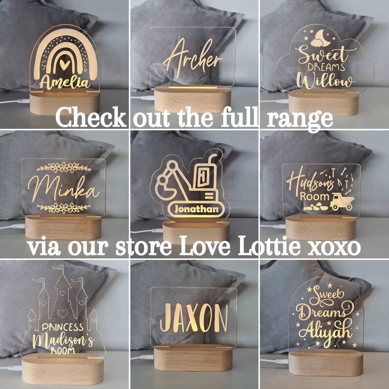 Personalised Name Children's Night Light Princess Crown - Etsy