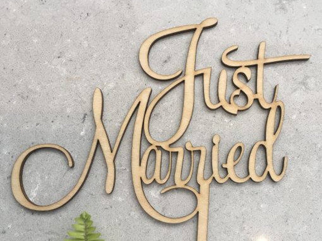 Just Married Rustic Wood Wedding Cake Topper - Etsy