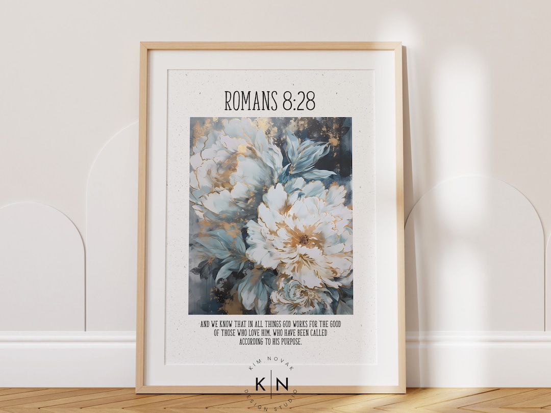 Romans 8:28 Bible Wall Art, Bible Verse Wall Art Print, Modern Boho ...