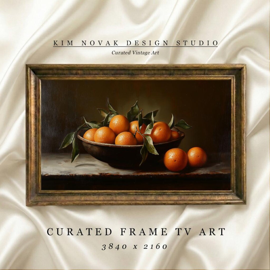 Vintage Rustic Clementines Still-life Samsung Frame TV Art, Farmhouse ...
