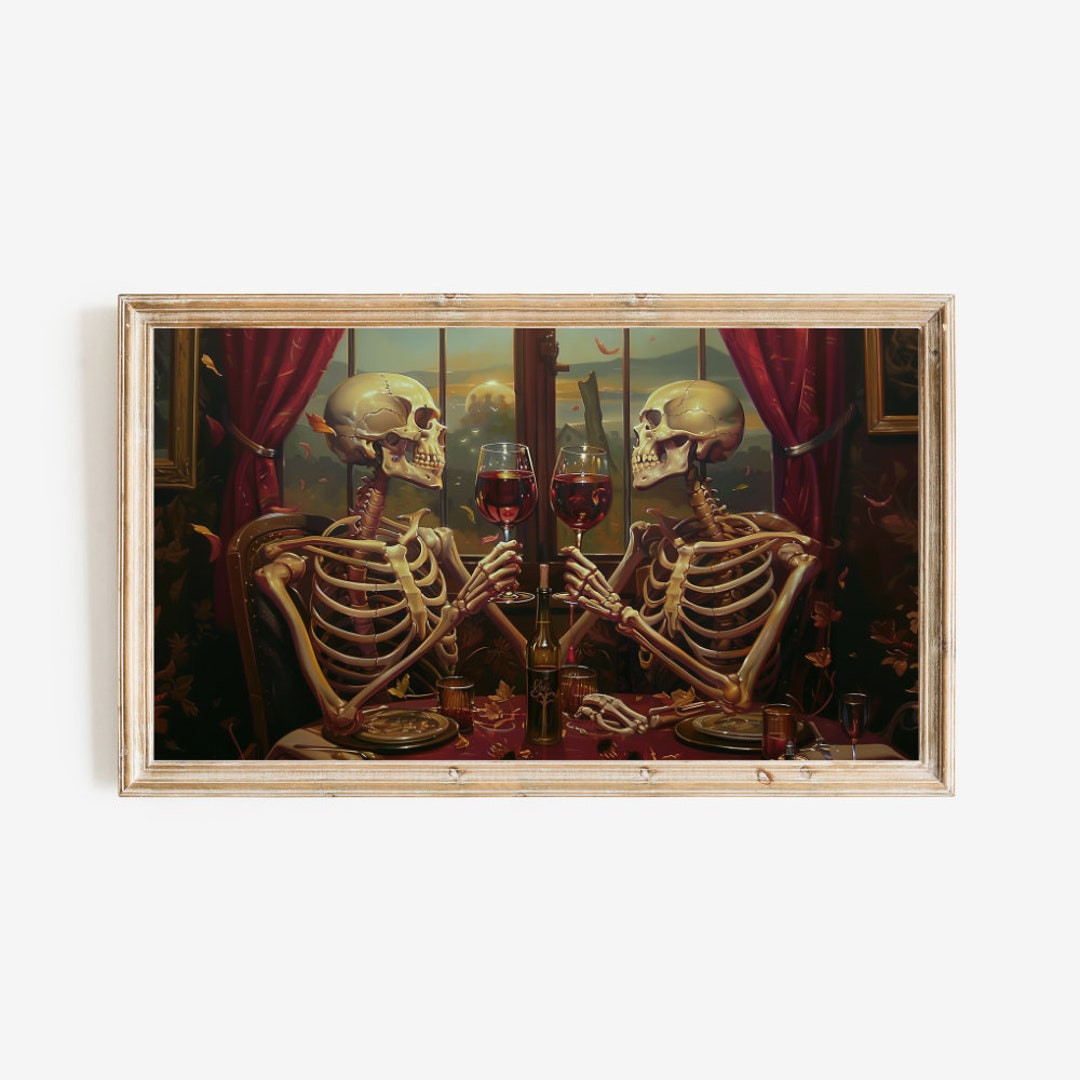 Eternal Toast TV Art Romantic Skeletons Dinner Gothic Date Night ...