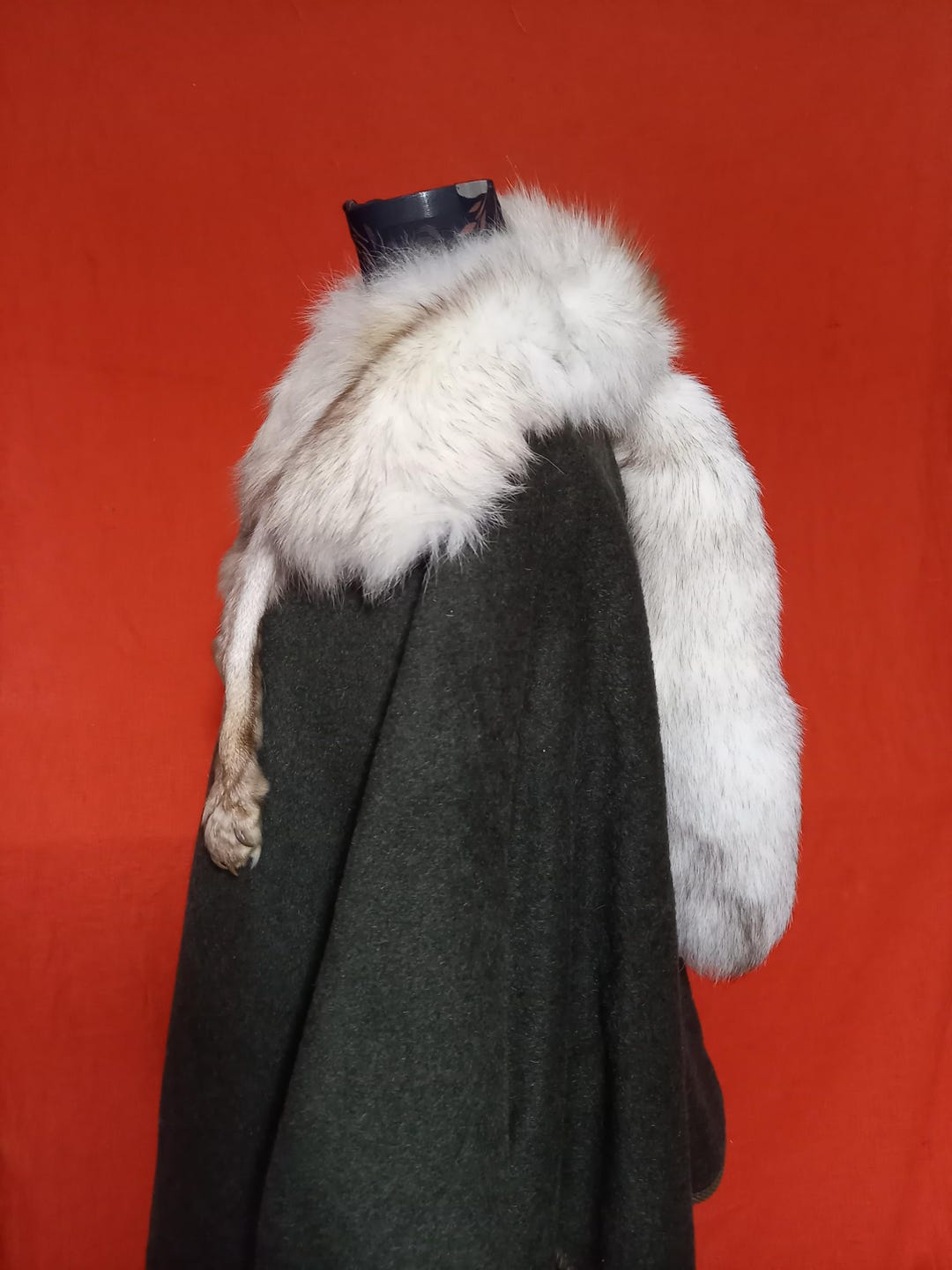 Real Fox Fur Cape Wrap Throw Collar for Viking Ladies, Middleage, Larp ...