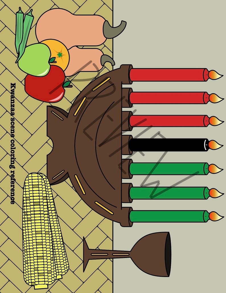 Kwanzaa Kids Activity Pack | Coloring Page, Cut and Paste, Principles ...