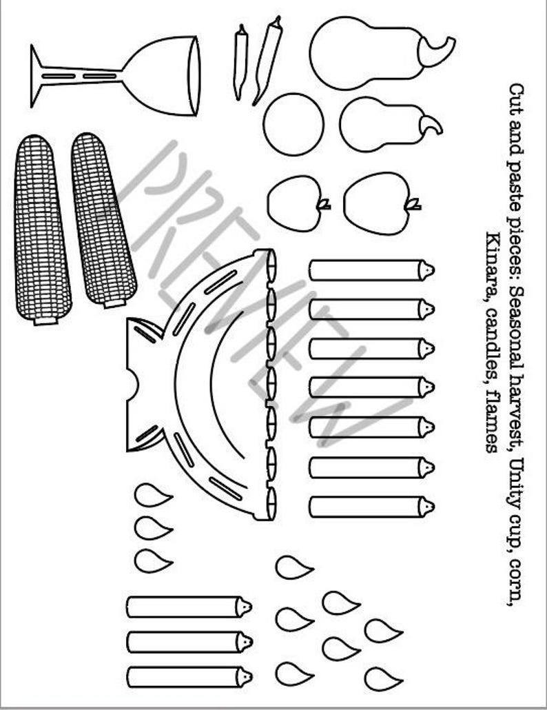 Kwanzaa Kids Activity Pack | Coloring Page, Cut and Paste, Principles ...