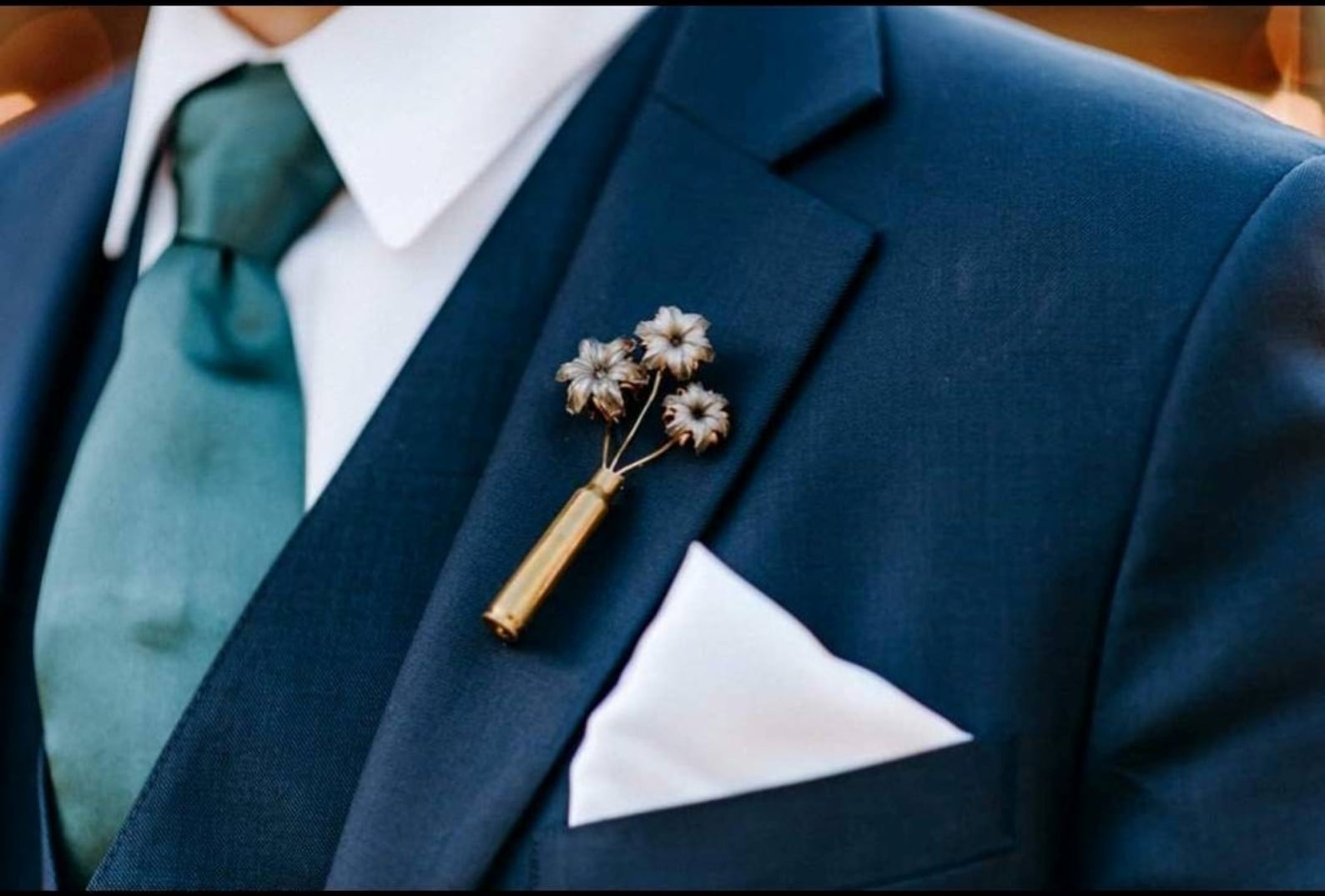 Bullet Boutonniere -ammunition Casing Pin - Bouquet Brooch -rustic ...