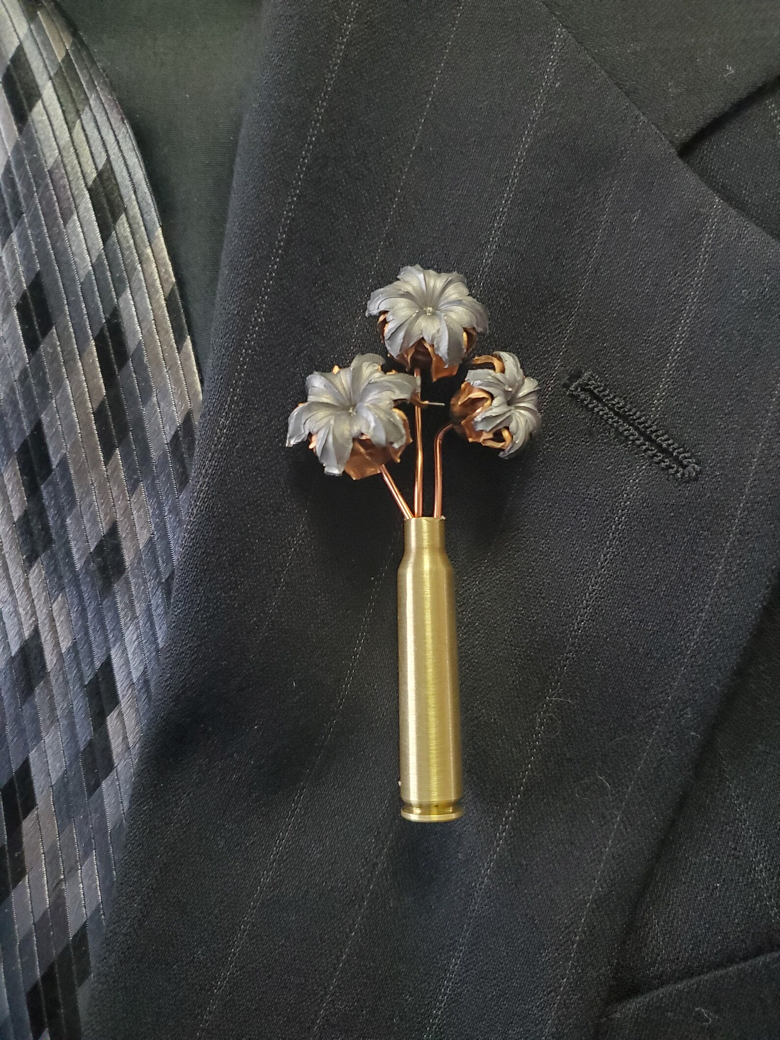 Bullet Boutonniere -ammunition Casing Pin - Bouquet Brooch -rustic ...