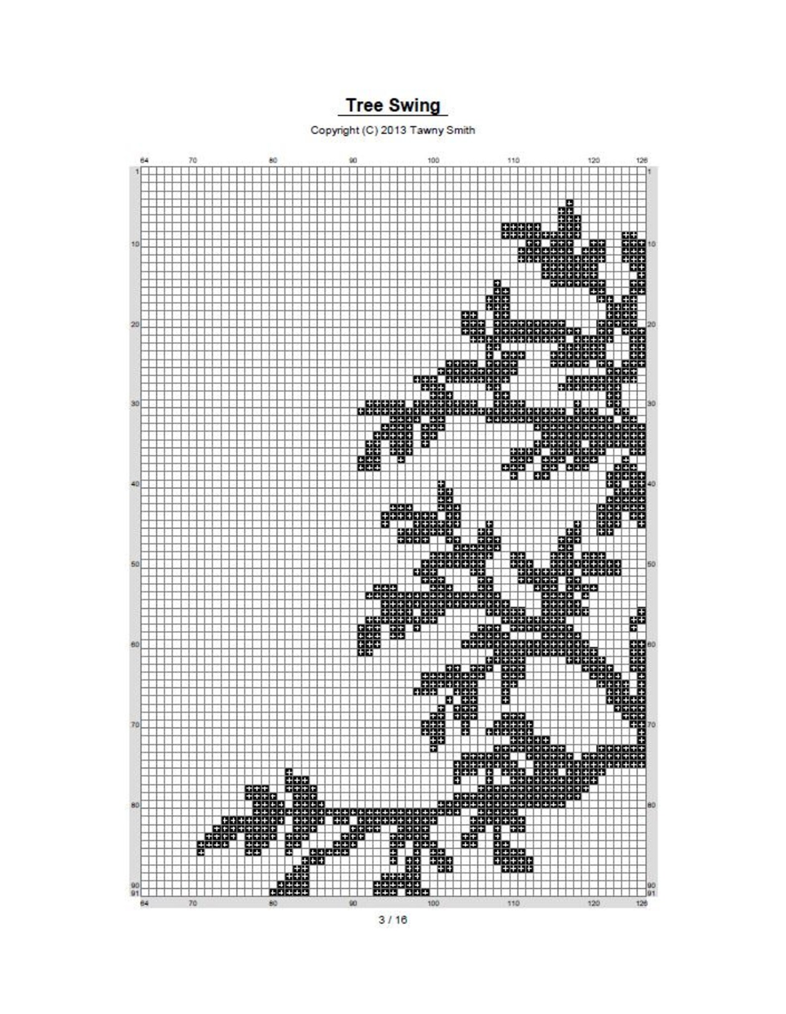 Tree Swing Monochrome Easy Counted Cross Stitch Pattern Chart - Etsy
