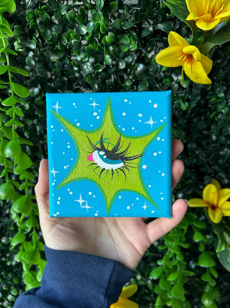All-seeing Star Hand Painted Canvas 4"x4" - Etsy
