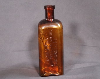Antique Amber Bottle - Etsy