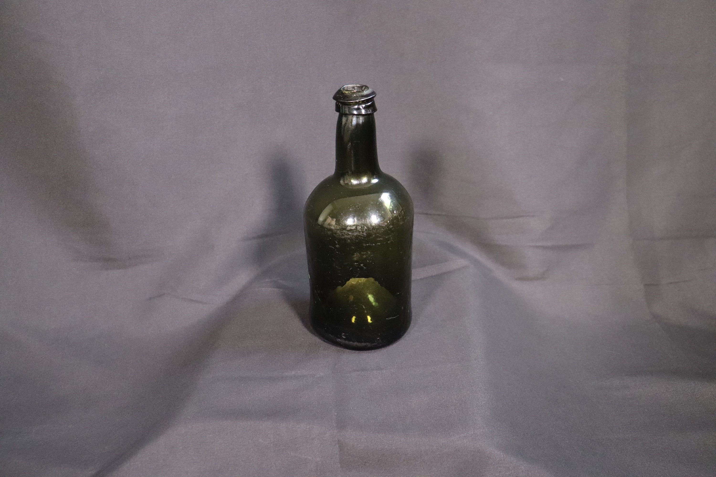 Colonial Black Glass Antique Wine Bottle, 18th Century, 1700s, Vintage ...