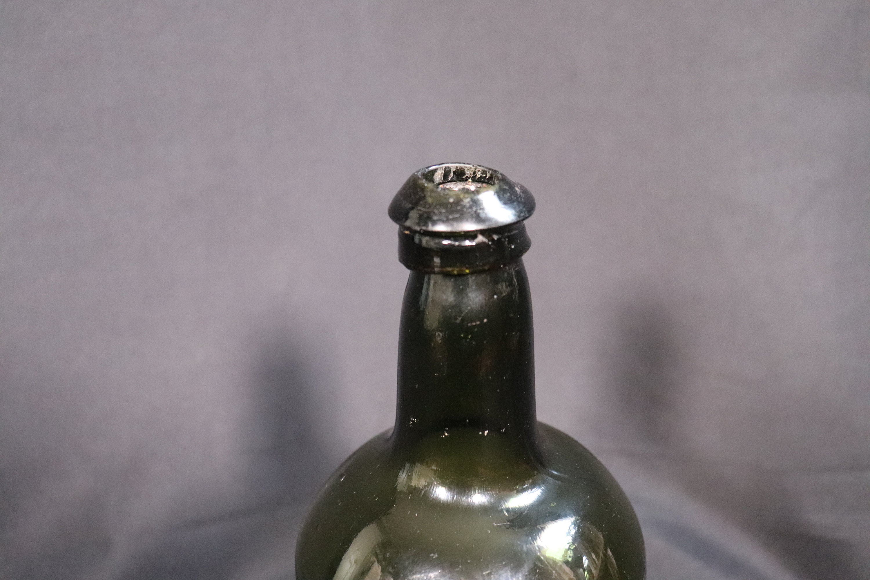 Colonial Black Glass Antique Wine Bottle, 18th Century, 1700s, Vintage ...