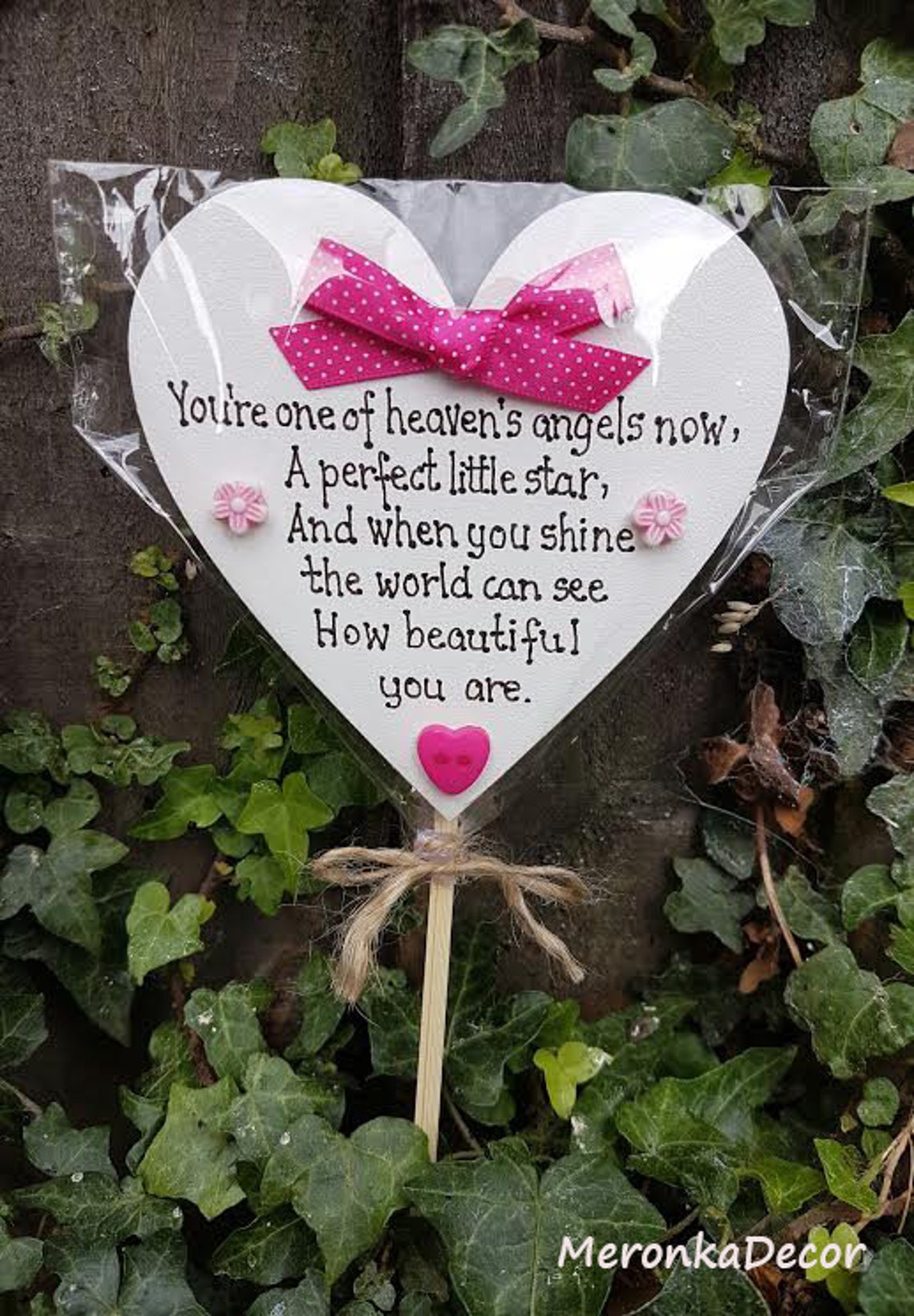 Personalised Child Memorial Grave ornament Heart Baby Grave | Etsy