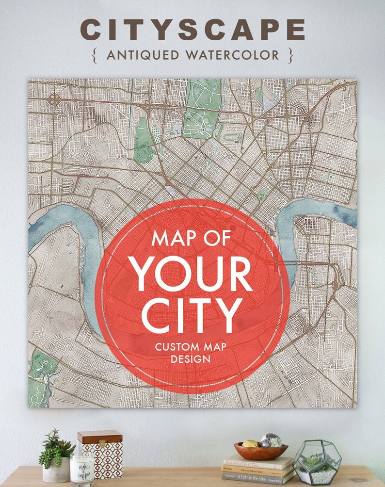 Custom City Map Print Custom Map Print Personalized Map Art - Etsy