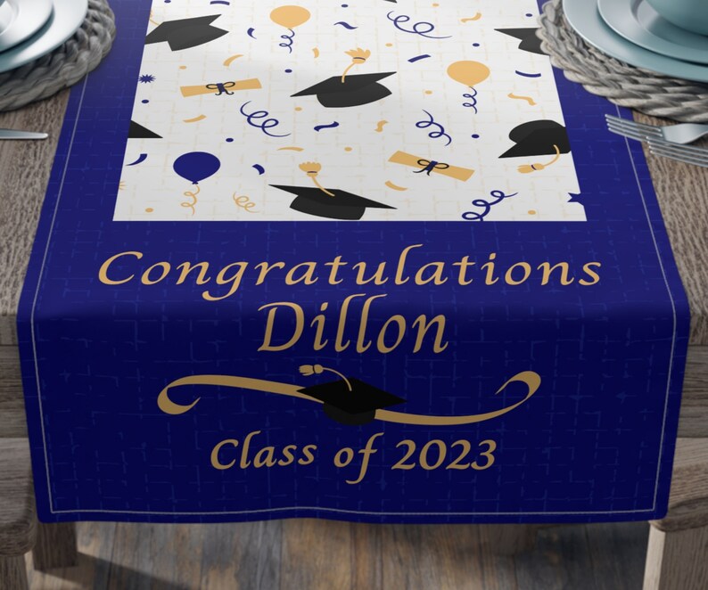 Personalized Graduation Table Runner Graduation Decorations - Etsy