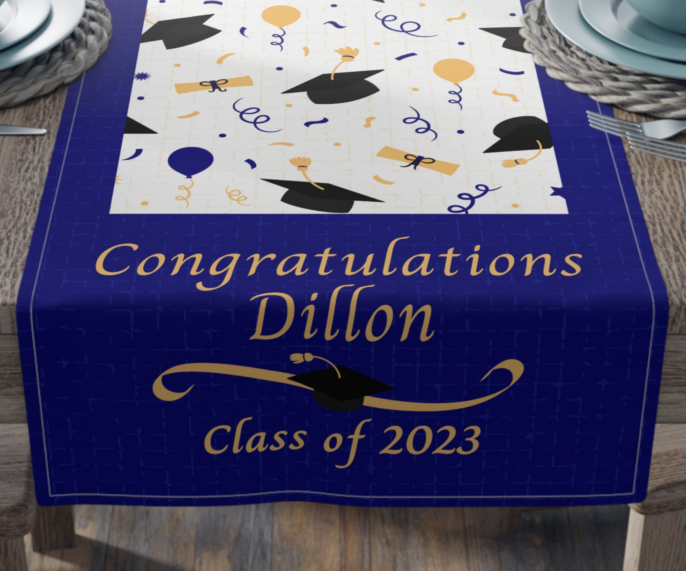 Personalized Graduation Table Runner Graduation Decorations 2023 Grad ...