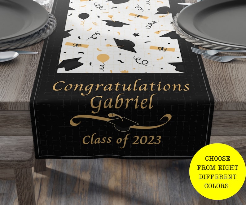 Personalized Graduation Table Runner Graduation Decorations - Etsy