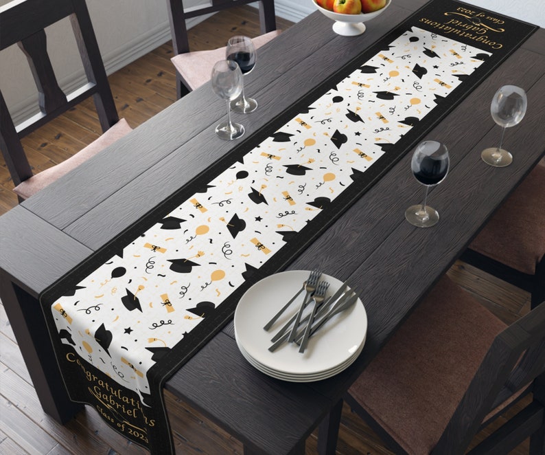 Personalized Graduation Table Runner Graduation Decorations 2023 Grad ...