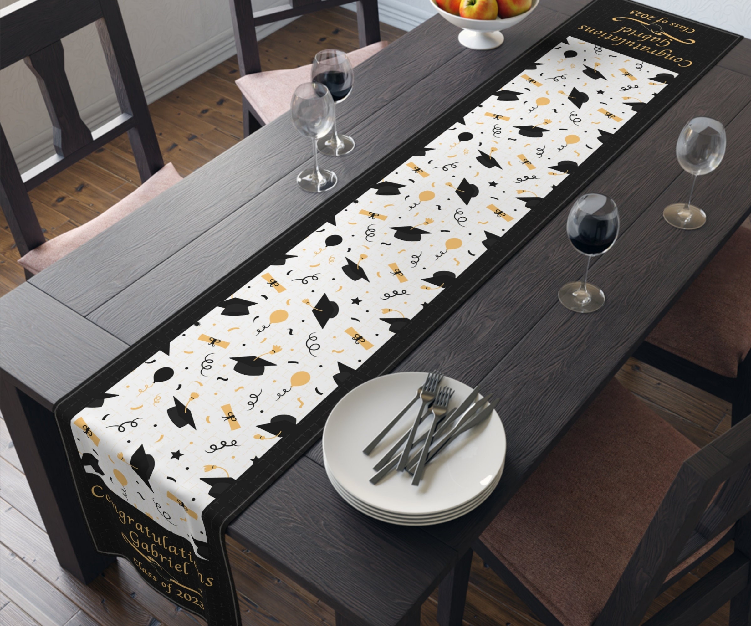 Personalized Graduation Table Runner Graduation Decorations 2023 Grad ...