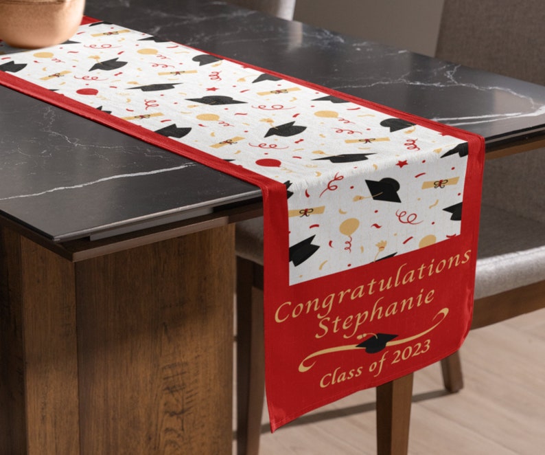 Personalized Graduation Table Runner Graduation Decorations 2023 Grad ...