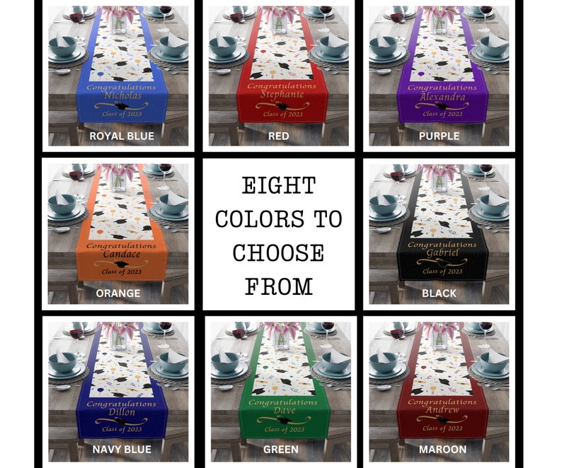 Personalized Graduation Table Runner Graduation Decorations - Etsy