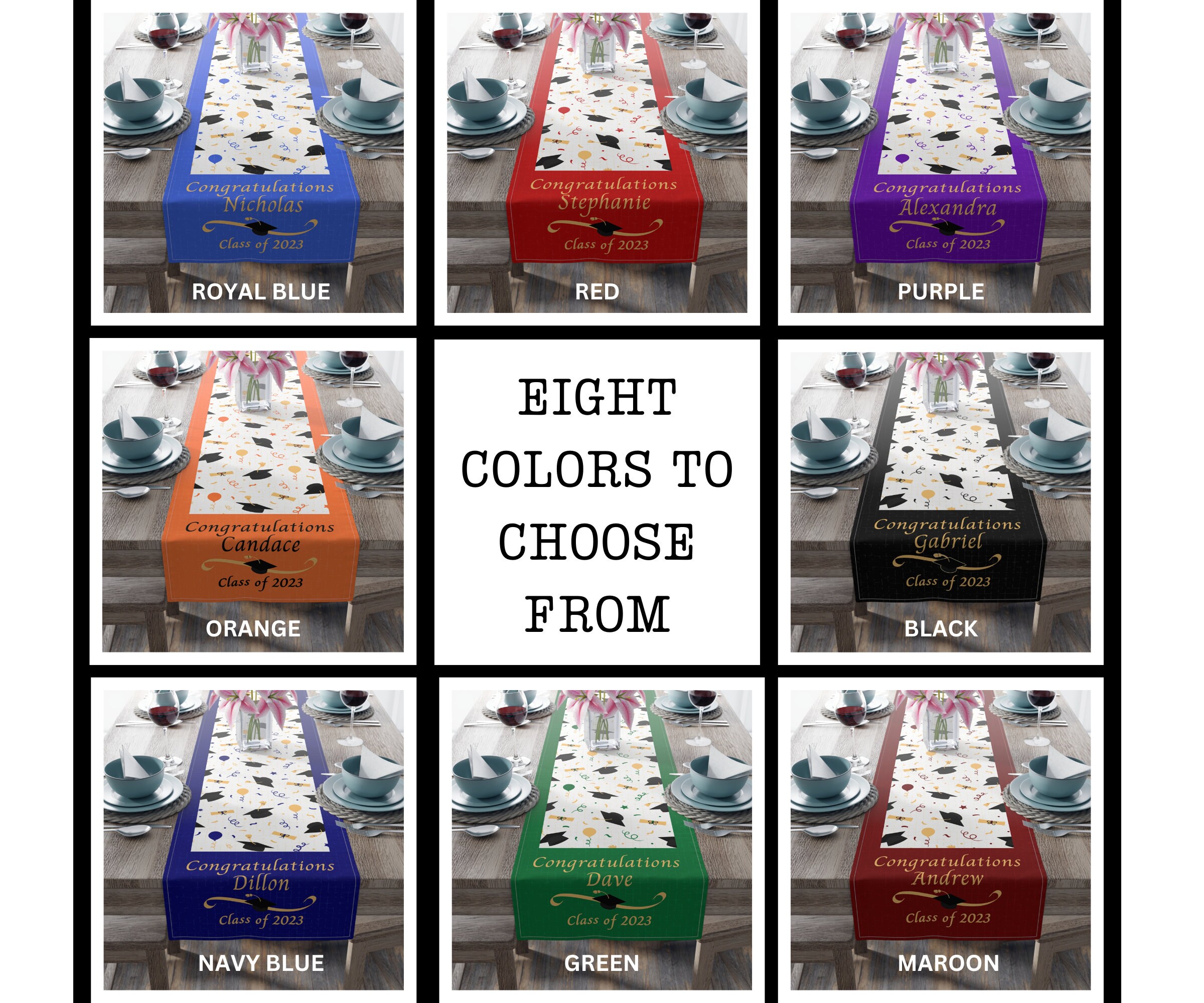 Personalized Graduation Table Runner Graduation Decorations 2023 Grad ...