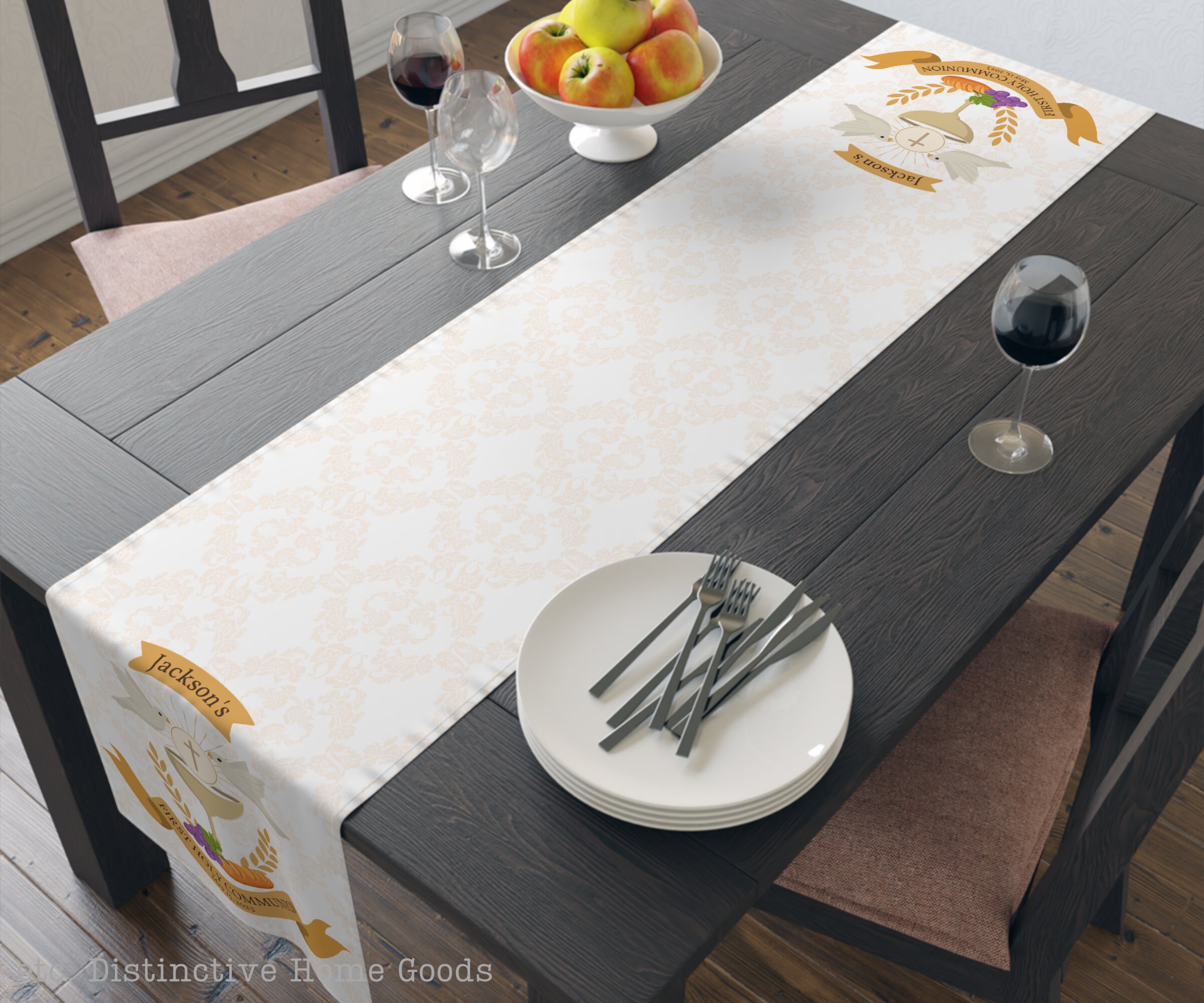 Personalized First Communion Catholic Table Runner Custom Religious ...