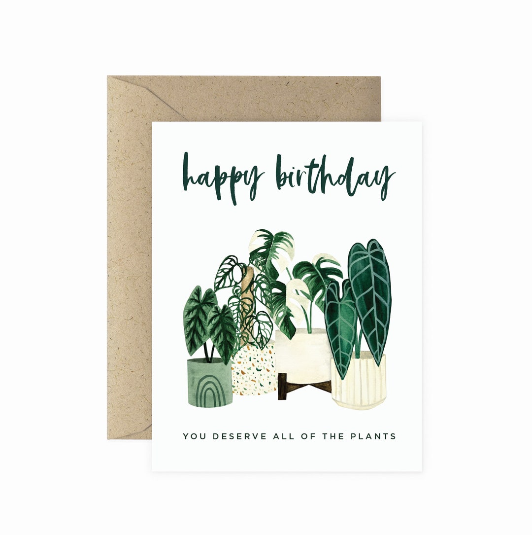 All the Plants Birthday Greeting Card | Happy Birthday Card | Plant ...