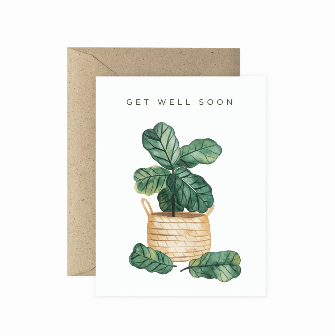Fiddle Leaf Fig Get Well Soon Greeting Card | Plant Lover Card - Etsy