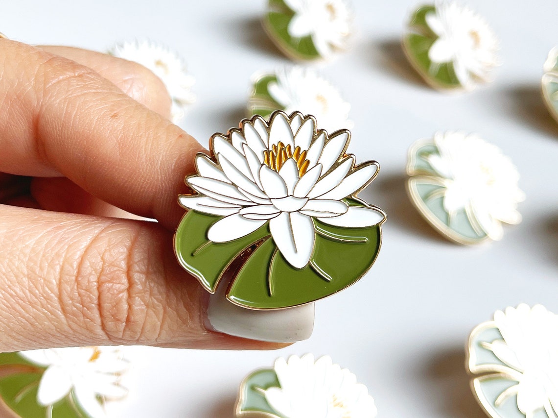 Lillian Water Lily Enamel Pin Lapel Pins & Accessories for | Etsy