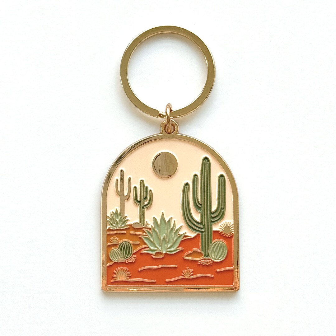 Warm Desert Arch 18k Gold Plated Keychain - Etsy