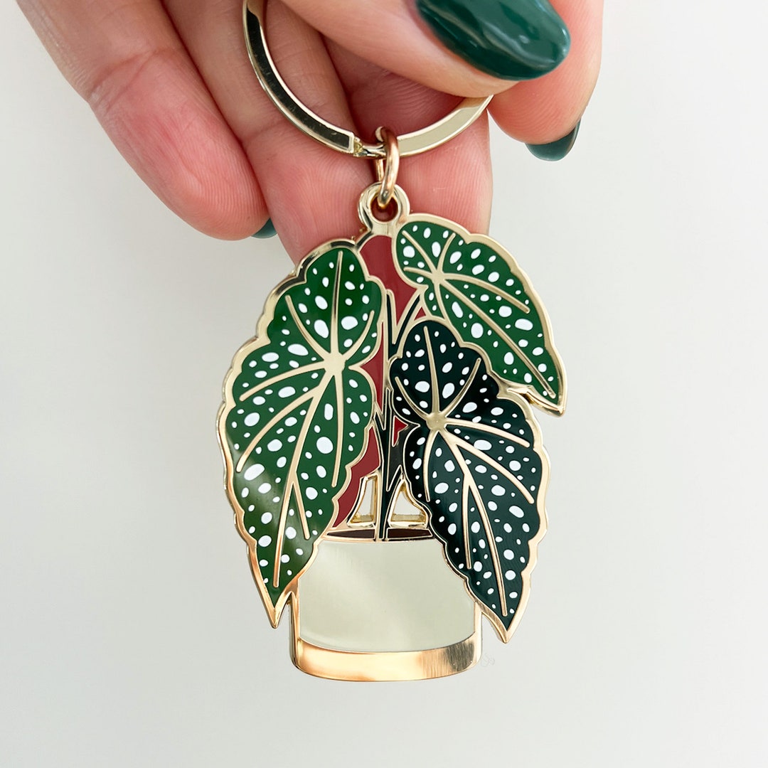 Begonia Plant Keychain | Cute Plant Keychain | Planter Keychain | Key ...