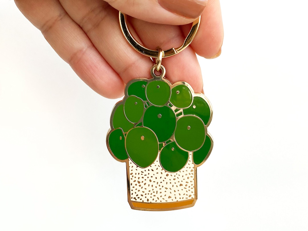 Pilea Plant Keychain | Cute Plant Keychain | Planter Keychain | Key Fob ...