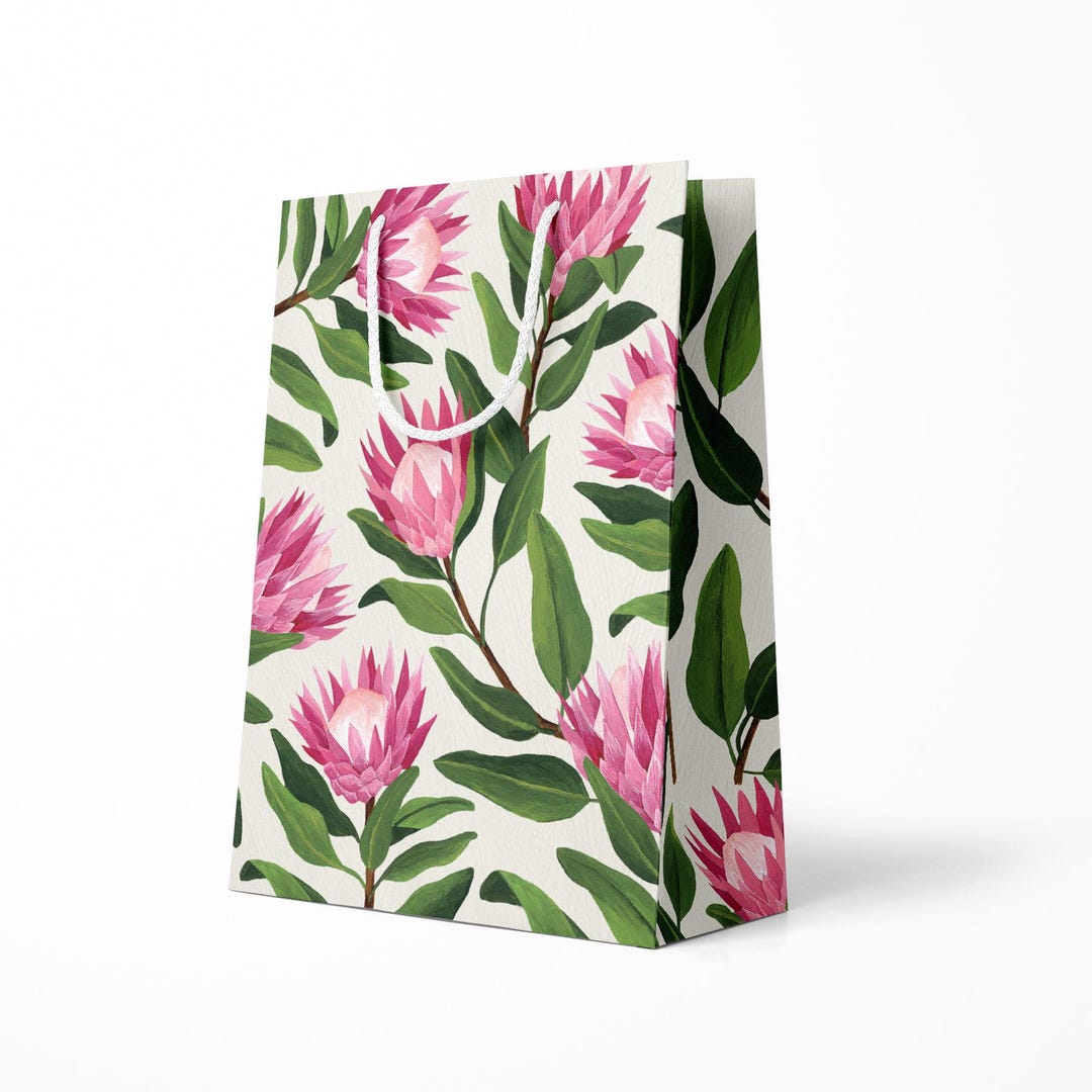 King Protea Floral Gift Bag | Sustainably Sourced Paper - Etsy