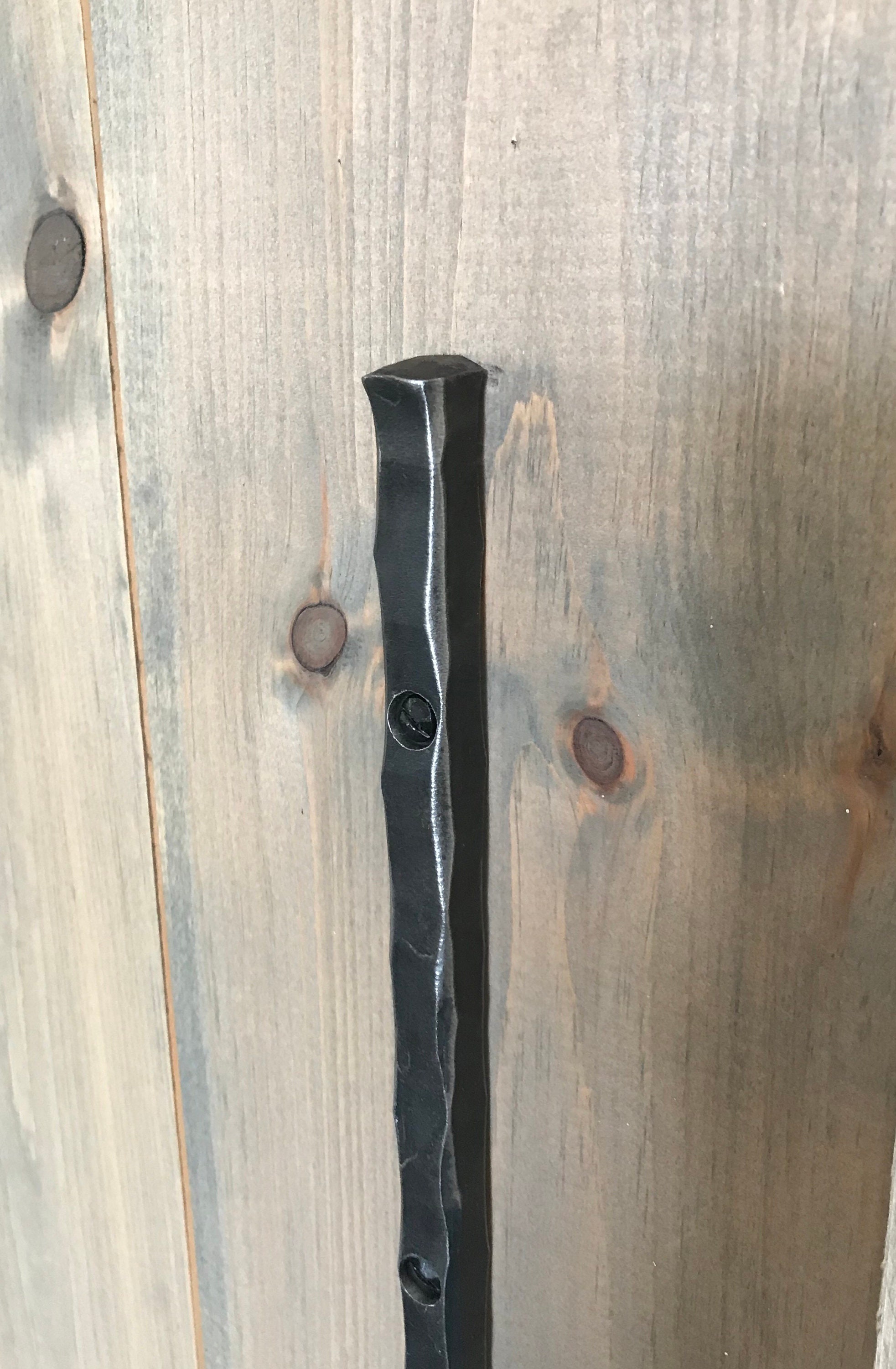Low Profile Sliding Barn Door Pull, Finger Pull, Wrought Iron Forged ...