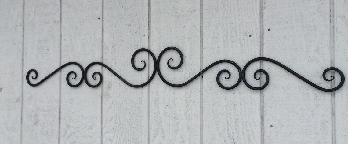 Large Wall Scroll Wrought Iron Wall Art Wrought Iron Wall Etsy