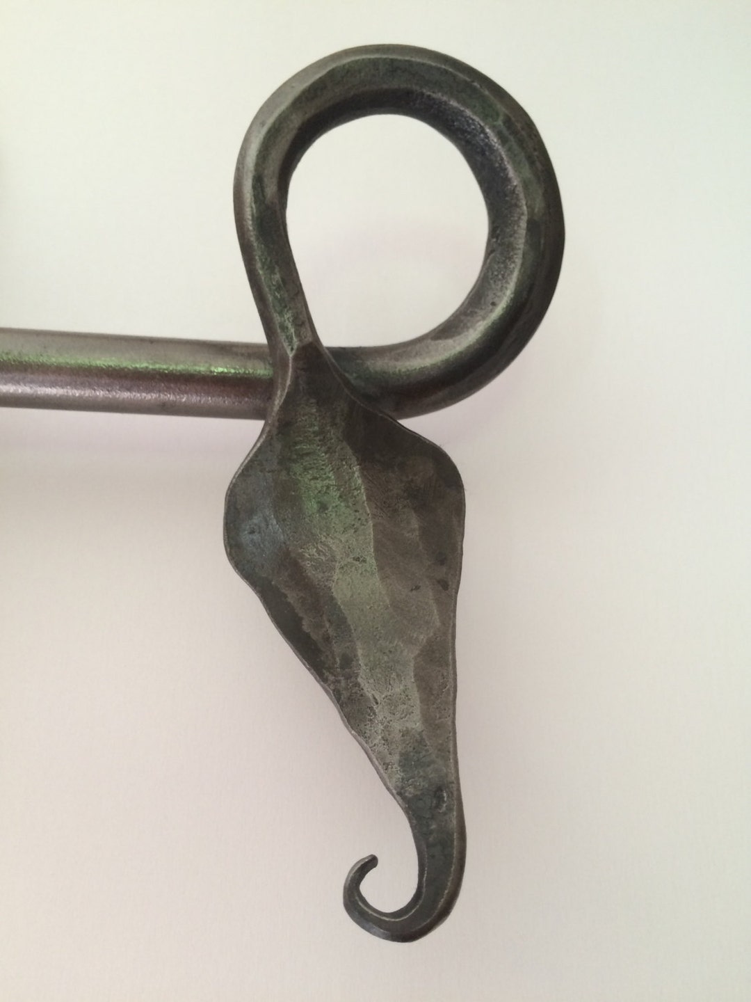 Handcrafted Wrought Iron Curtain Rod: Leaf Design Window Hardware - Etsy