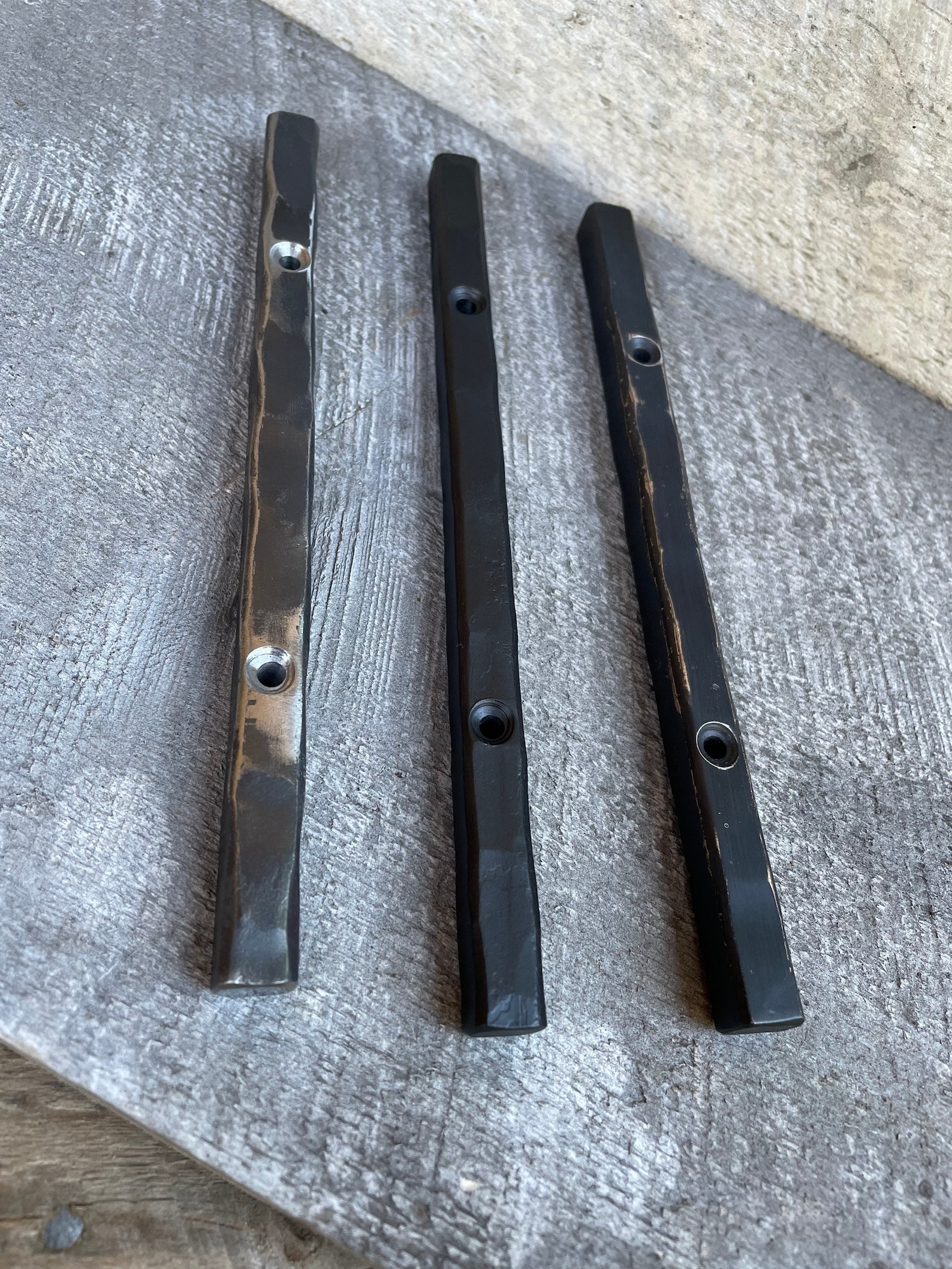Low Profile Sliding Barn Door Pull, Finger Pull, Wrought Iron Forged ...