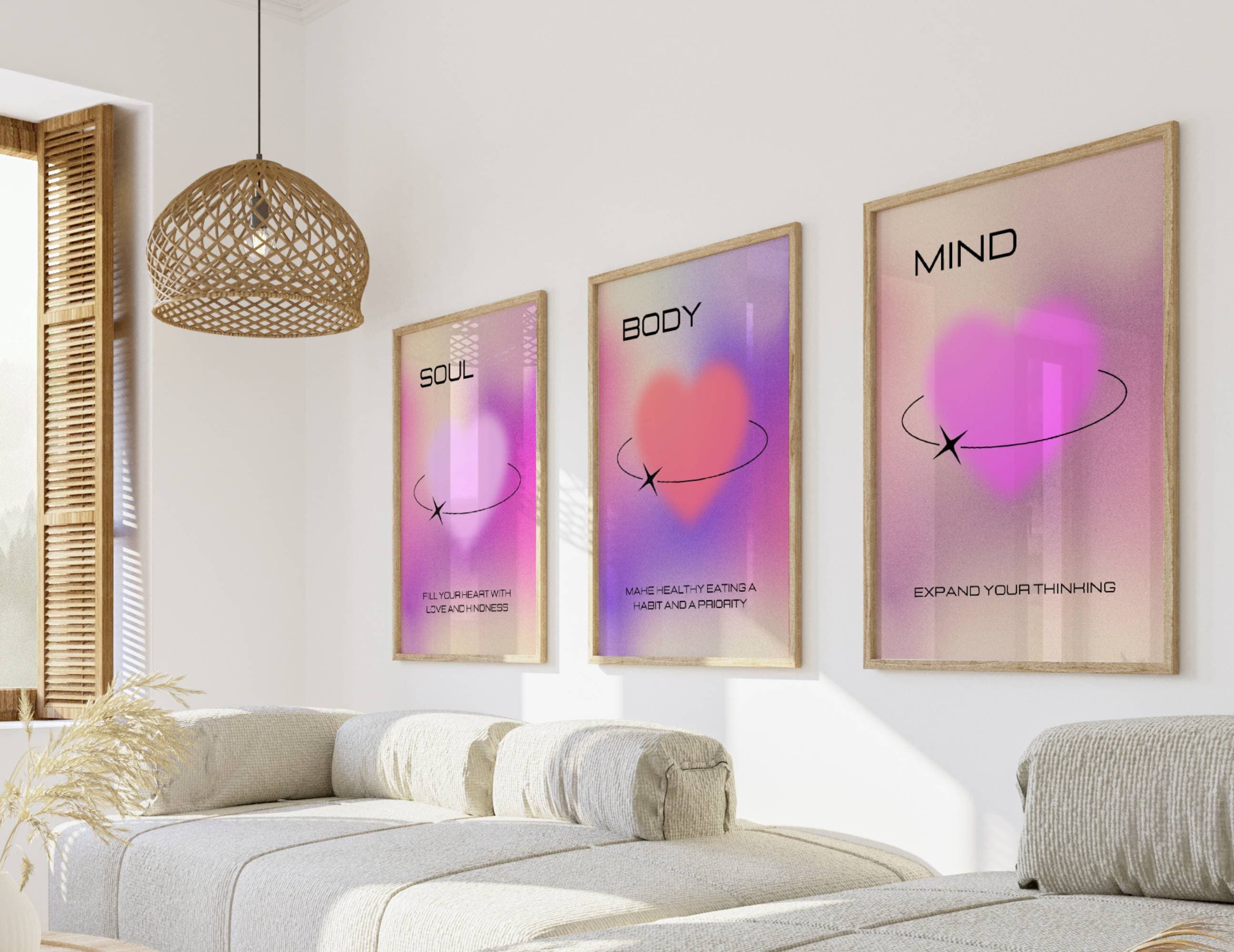 AURA Poster Set of 3, PRINTABLE Wall Art, Spiritual Wall Art, Aura ...
