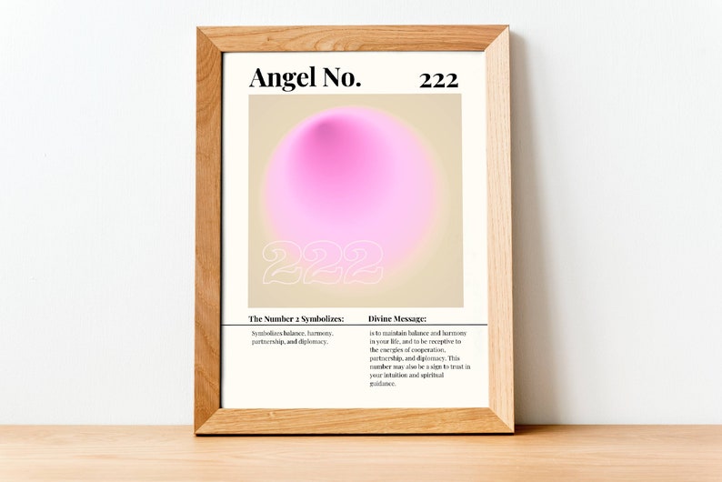 Aura Poster Gradient Angel Number Poster 222, Positive Affirmations ...