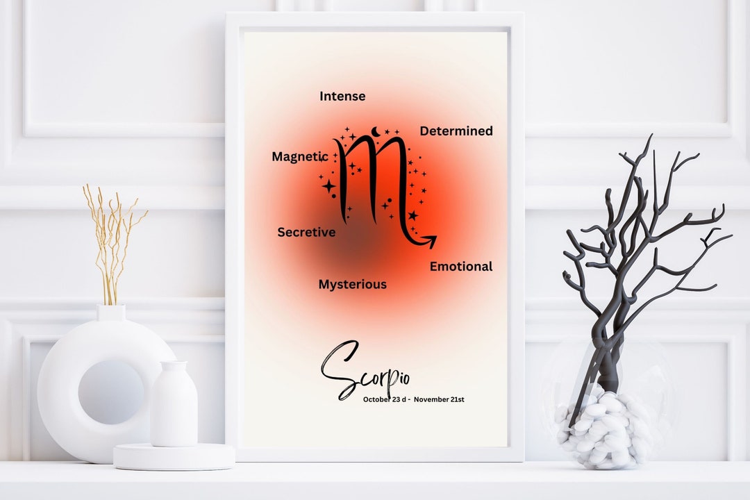 SCORPIO SIGN PRINTABLE Wall Art, Zodiac Sign, Scorpio Sign, Zodiac ...