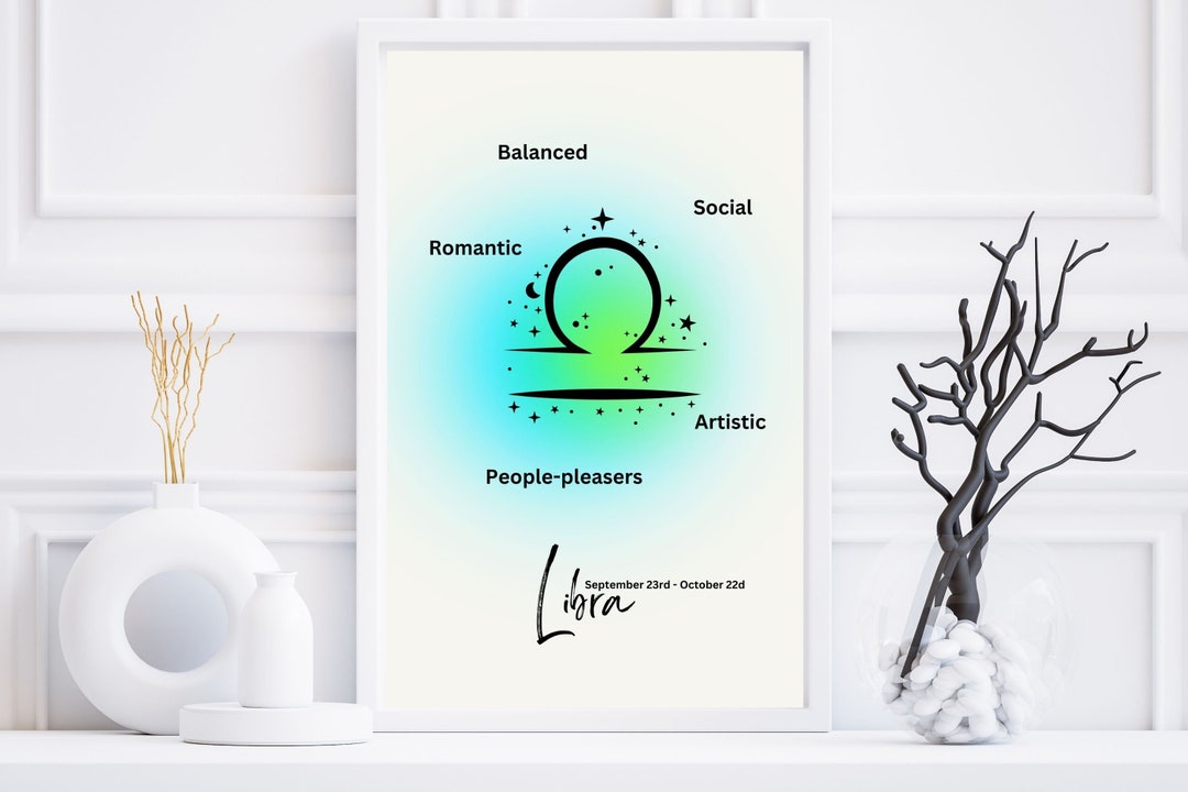 LIBRA SIGN PRINTABLE Wall Art, Zodiac Sign, Libra Sign, Zodiac Prints ...