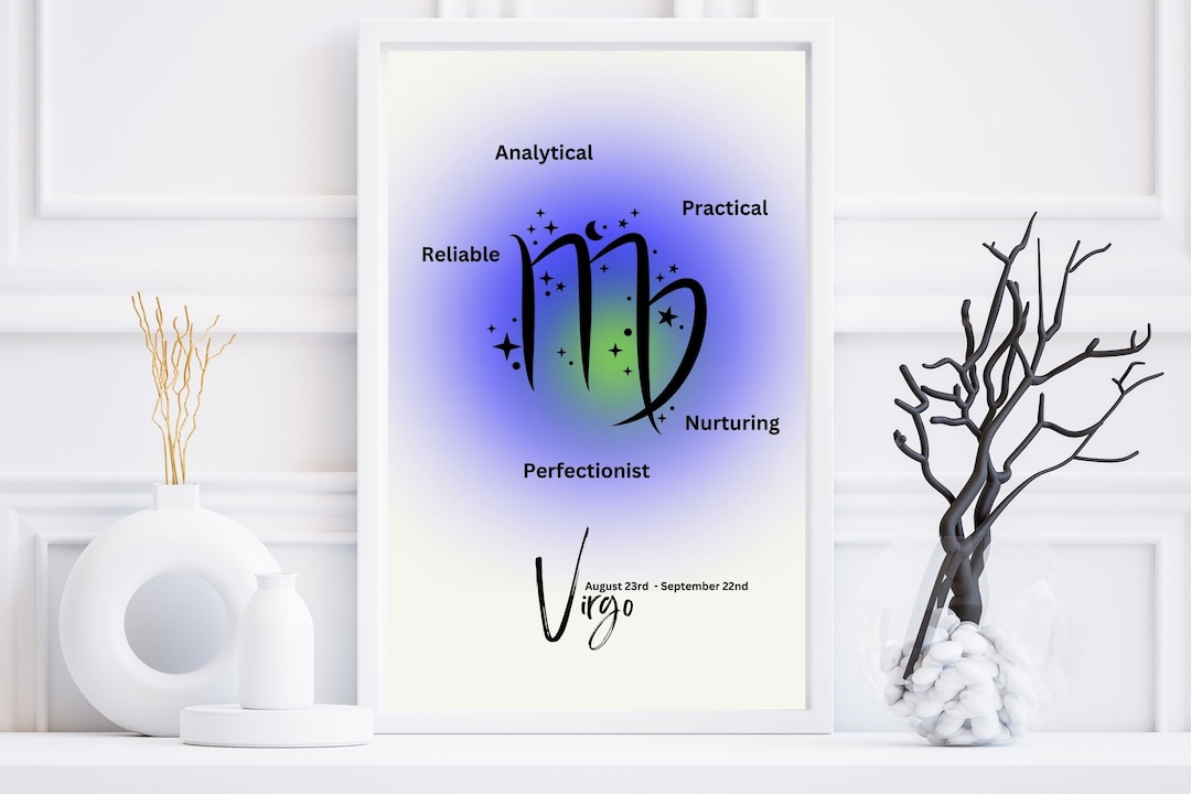 VIRGO SIGN PRINTABLE Wall Art, Zodiac Sign,virgo Sign, Zodiac Prints ...