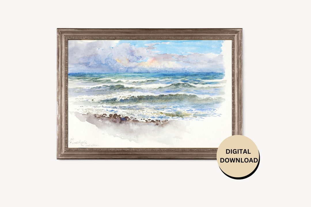 Watercolor Landscape Painting, Living Room Wall Art PRINTABLE Digital ...