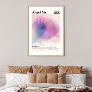 Aura Poster Gradient Angel Number Poster 888, Positive Affirmations ...