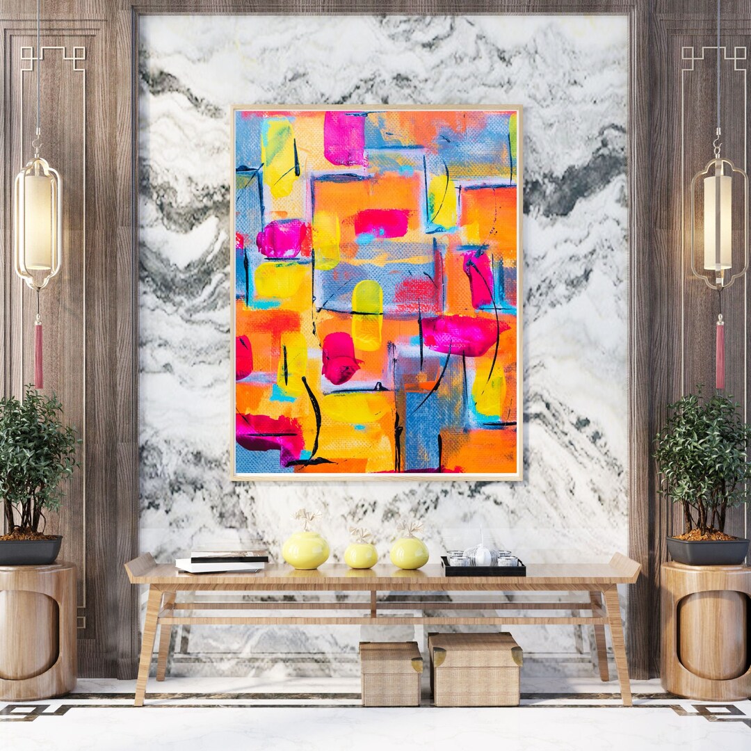 Colorful ABSTRACT Modern Art Texture Background, Oil Painting Wall ...