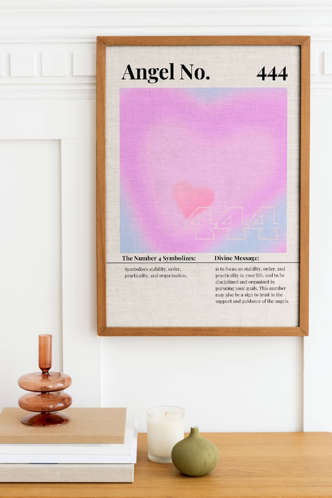 Aura Poster Gradient Angel Number Poster 444, Positive Affirmations ...