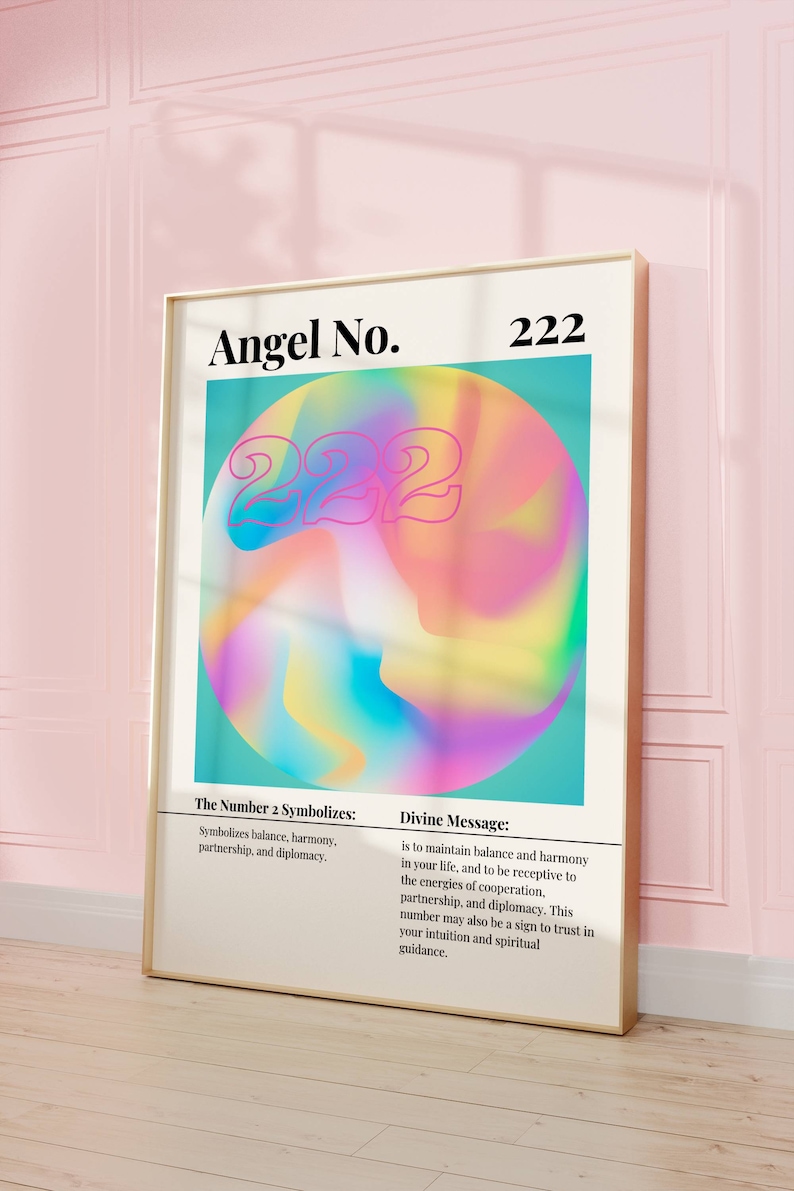 Aura Poster Abstract Angel Number SET OF 3, Positive Quotes Motivation ...